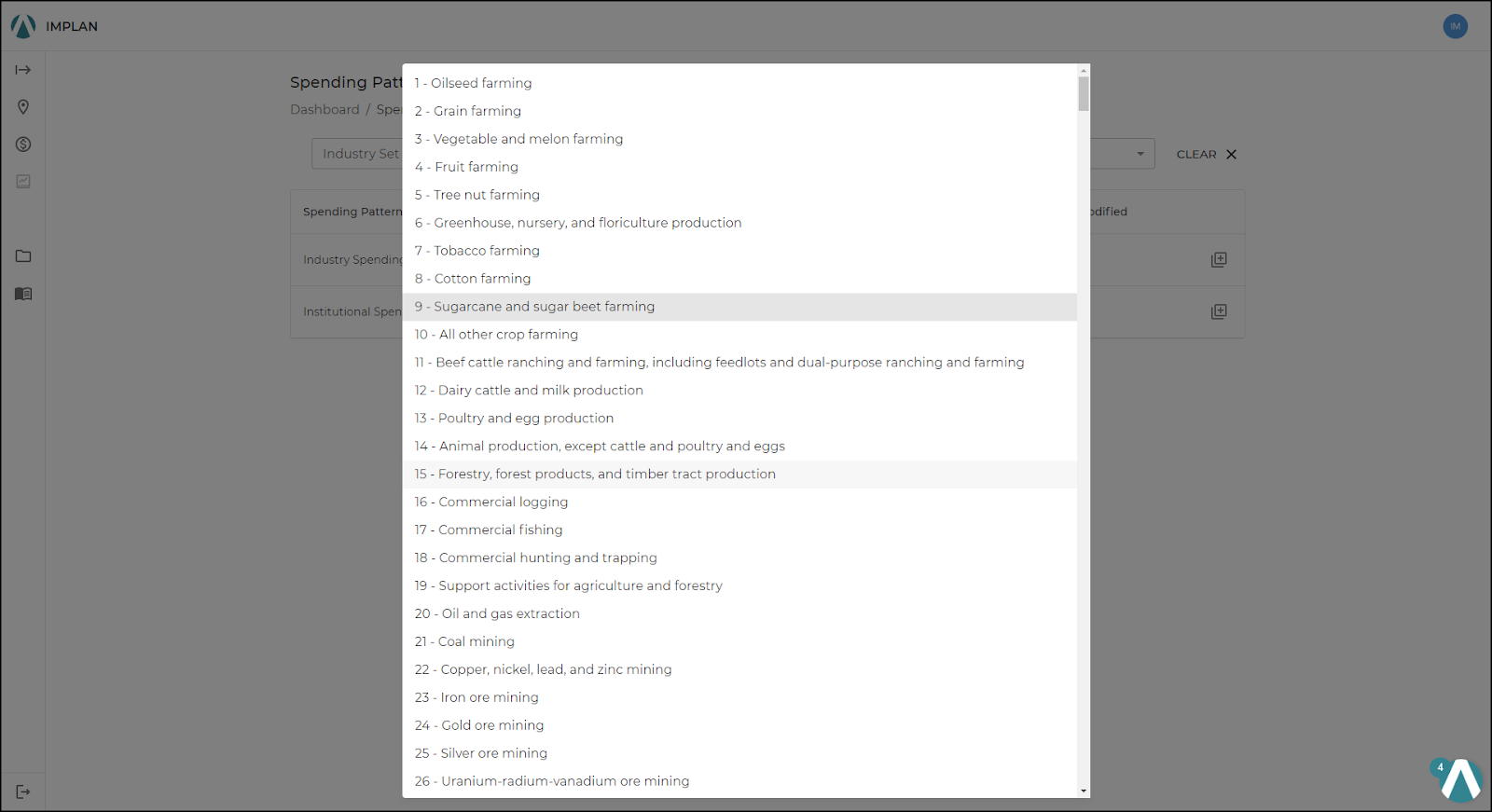 Custom Spending Pattern – IMPLAN - Support