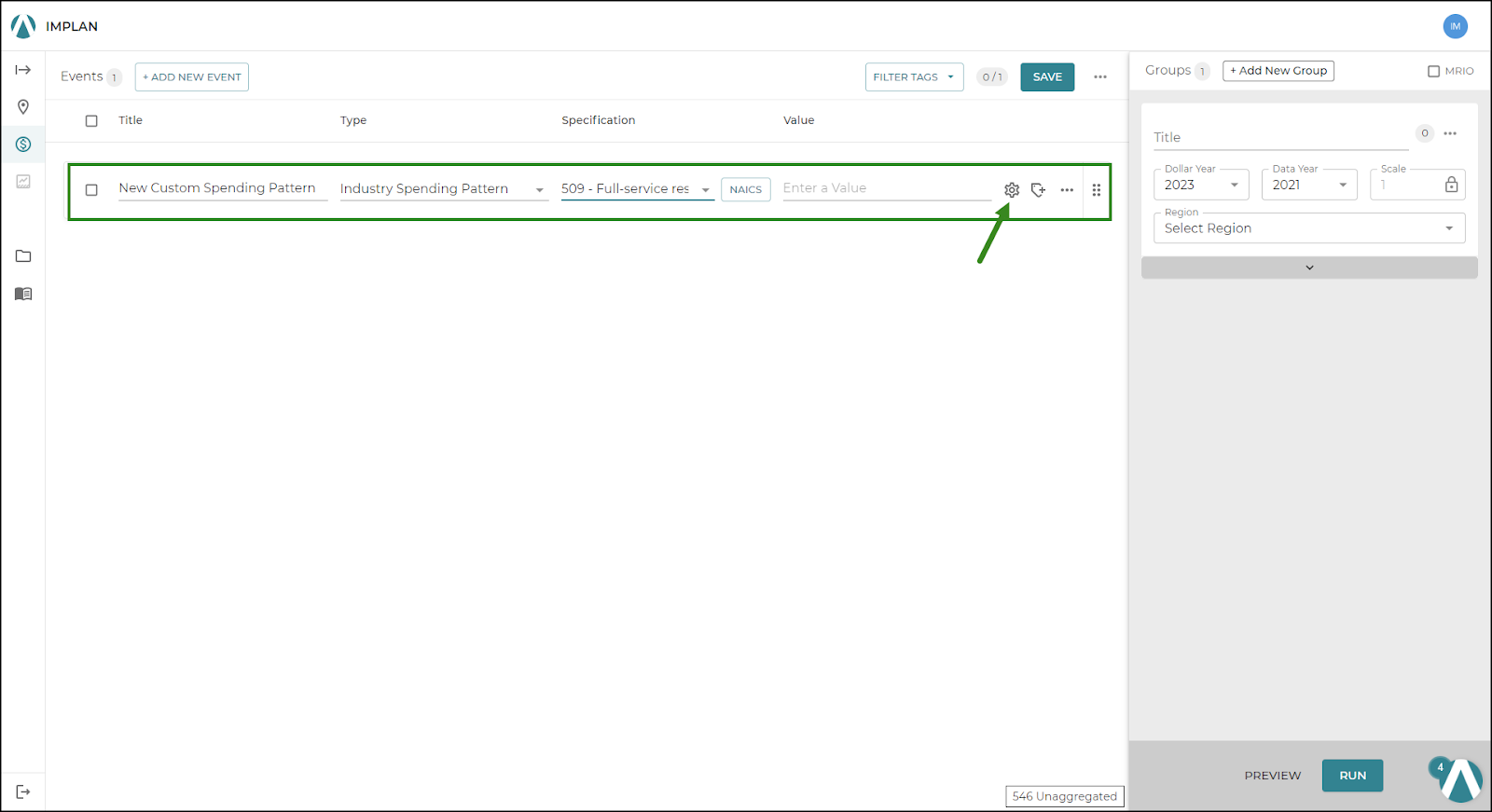 Custom Spending Pattern – IMPLAN - Support