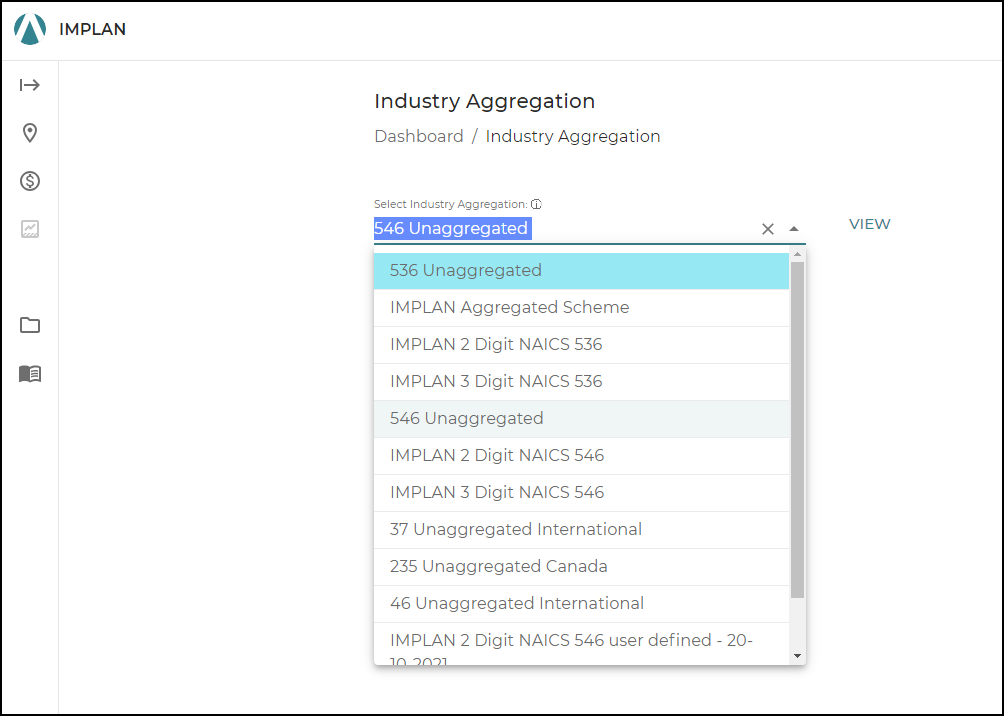 Industry Aggregation – IMPLAN - Support