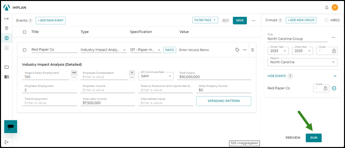 Industry Impact Analysis (Detailed) Events – IMPLAN - Support